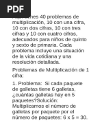 Multiplicacion 1 Entender Problemas Verbales 1 | PDF | Hogar ...
