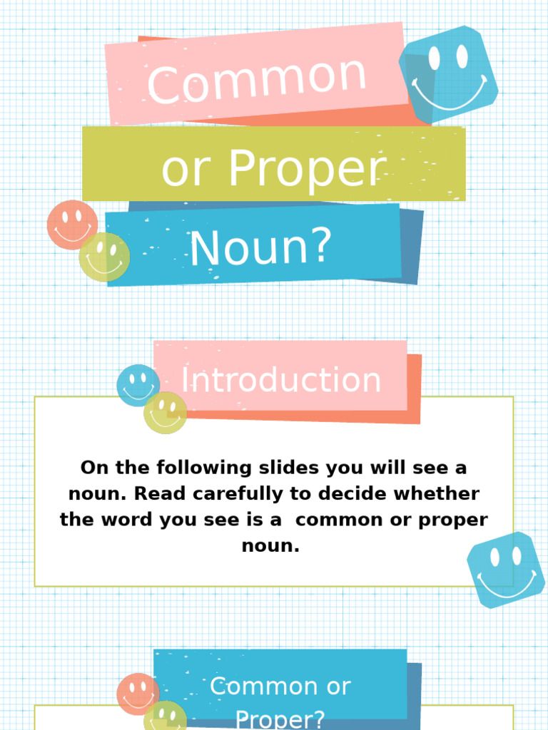 Colorful Illustrative Common or Proper Noun Questions Quiz in Colorful ...