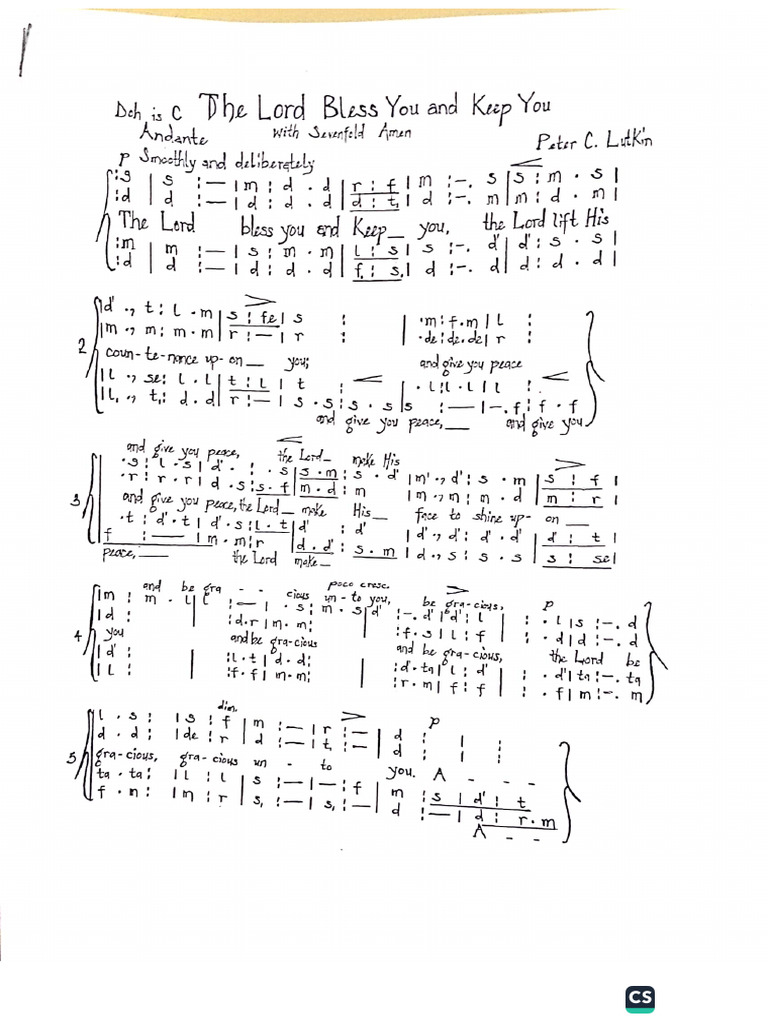 (Choircenter - Com) The Lord Bless You and Keep You (With Seven Fold ...