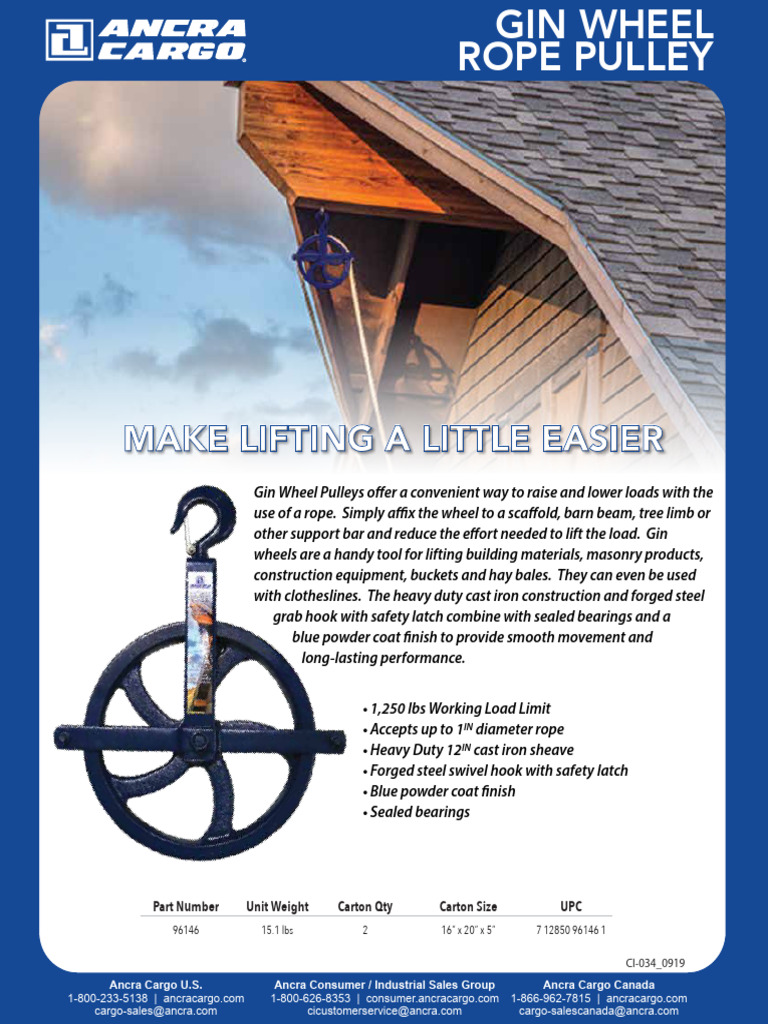 Gin Wheel Pulley Specifications | PDF