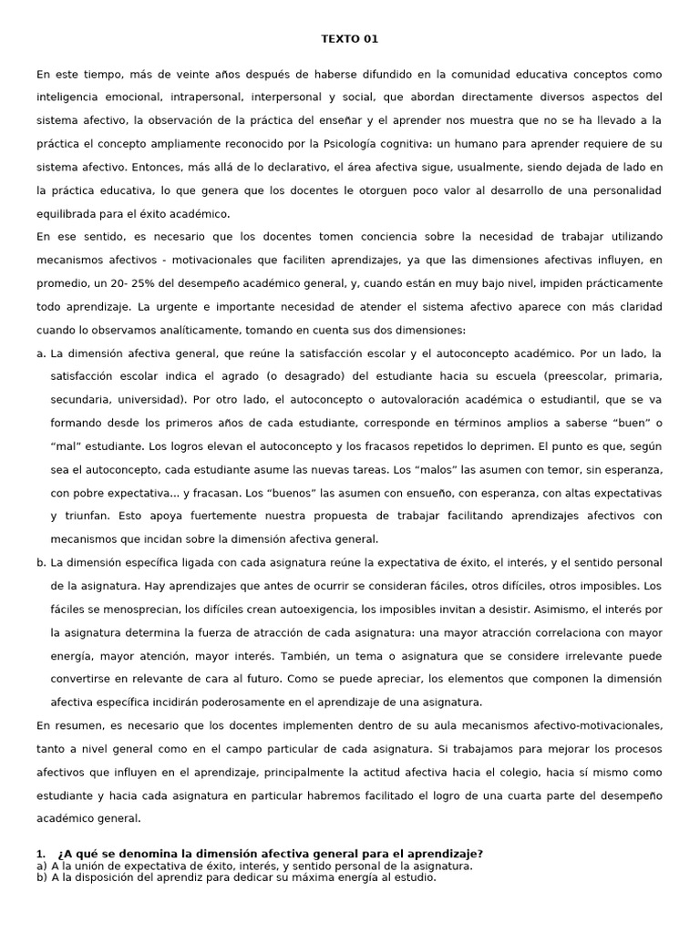 Comprensión Lectora | PDF | Residuos | Aprendizaje