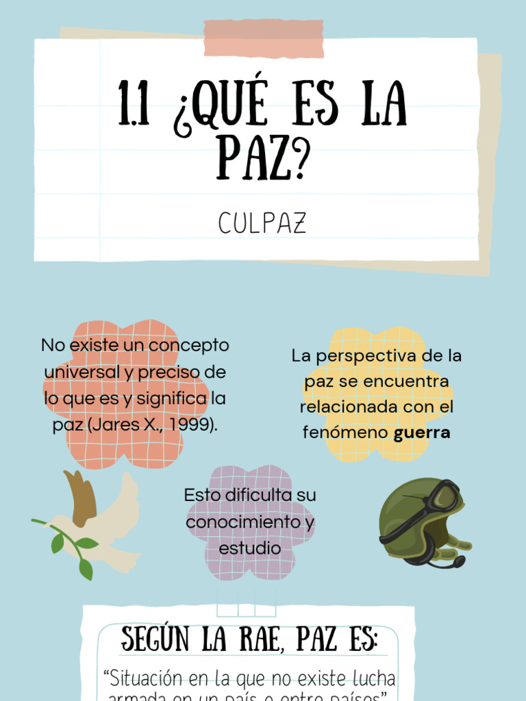 Definición y Perspectivas de la Paz | PDF | Paz | Educación en artes ...