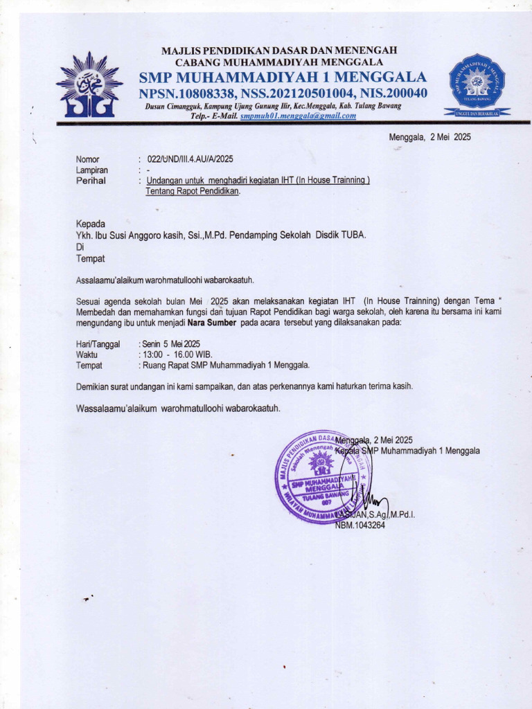 Undangan Iht Bu Susi | PDF