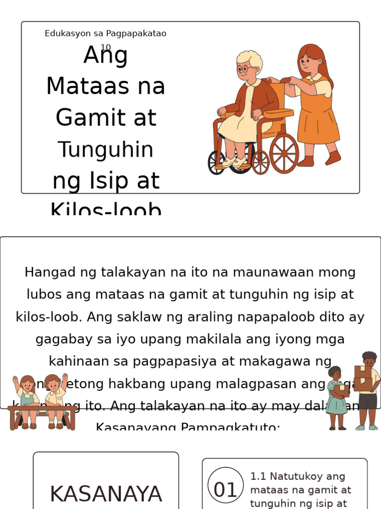 Q1 L1 - Ang Mataas Na Gamit at Tunguhin NG Isip at Kilos-Loob | PDF