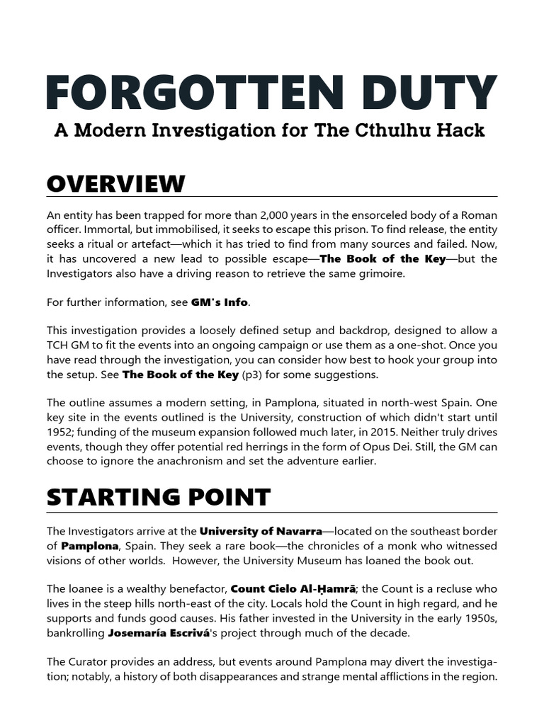 The Cthulhu Hack - Forgotten Duty A5-Single-column-eBook | PDF | Pompey