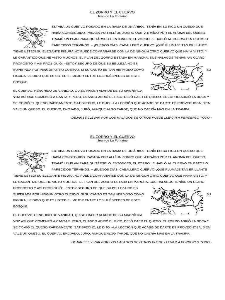 Fabula El Zorro y El Cuervo x2 | PDF