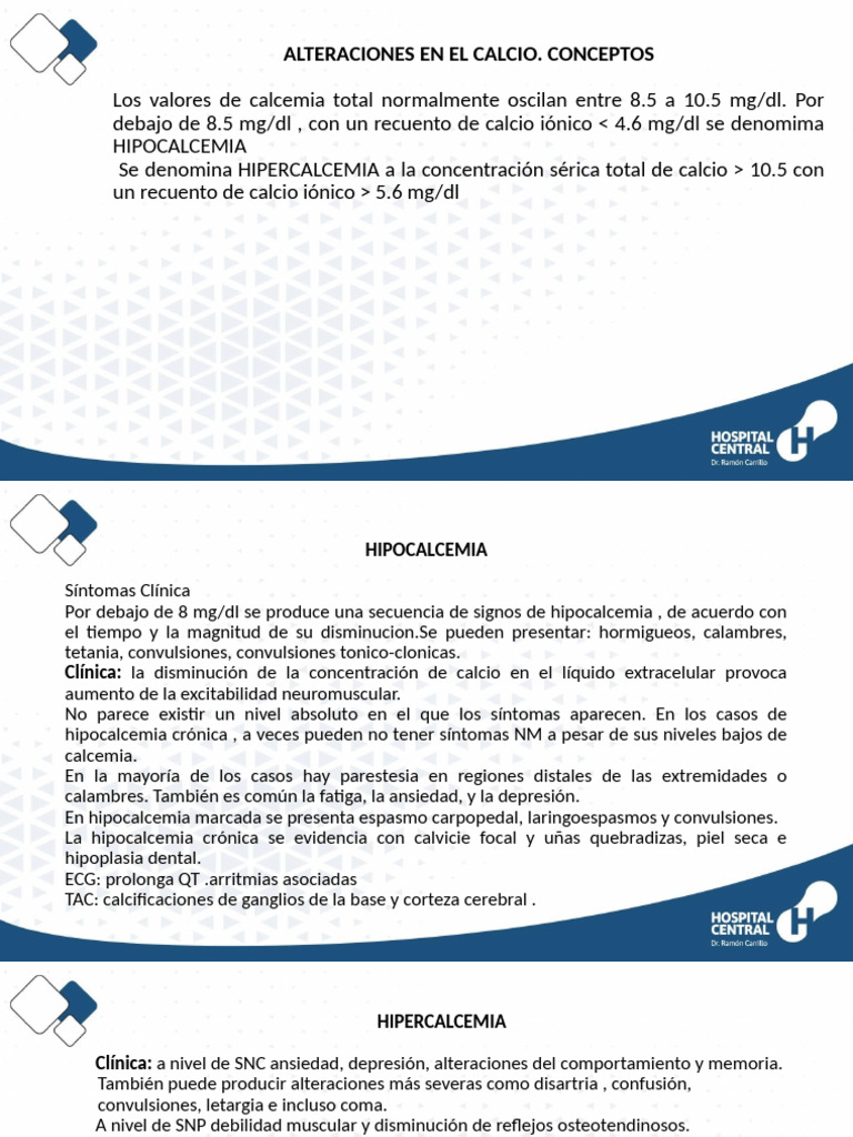 Causas Hipo Hiper Calcemia | PDF | Calcio | Especialidades Medicas