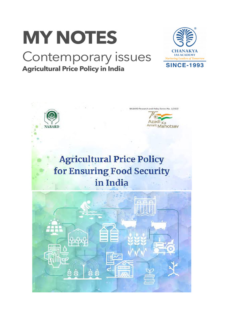 Contemporary Issues in Agricultural Price Policy in India 240708 | PDF ...