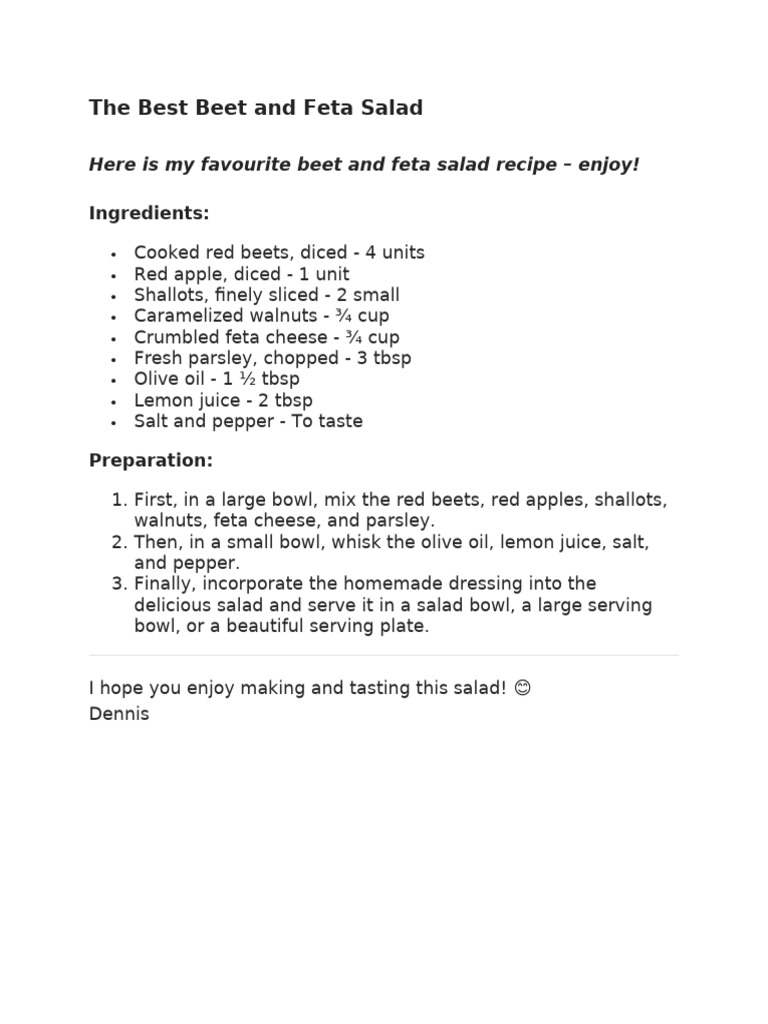 The Best Beet and Feta Salad | PDF