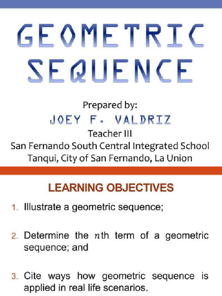 Geometric Sequence | PDF