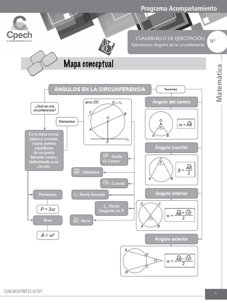 Cuadernillo-37 MT22 Ejercitación Ángulos en La Circunferencia | PDF | Pi | Curva