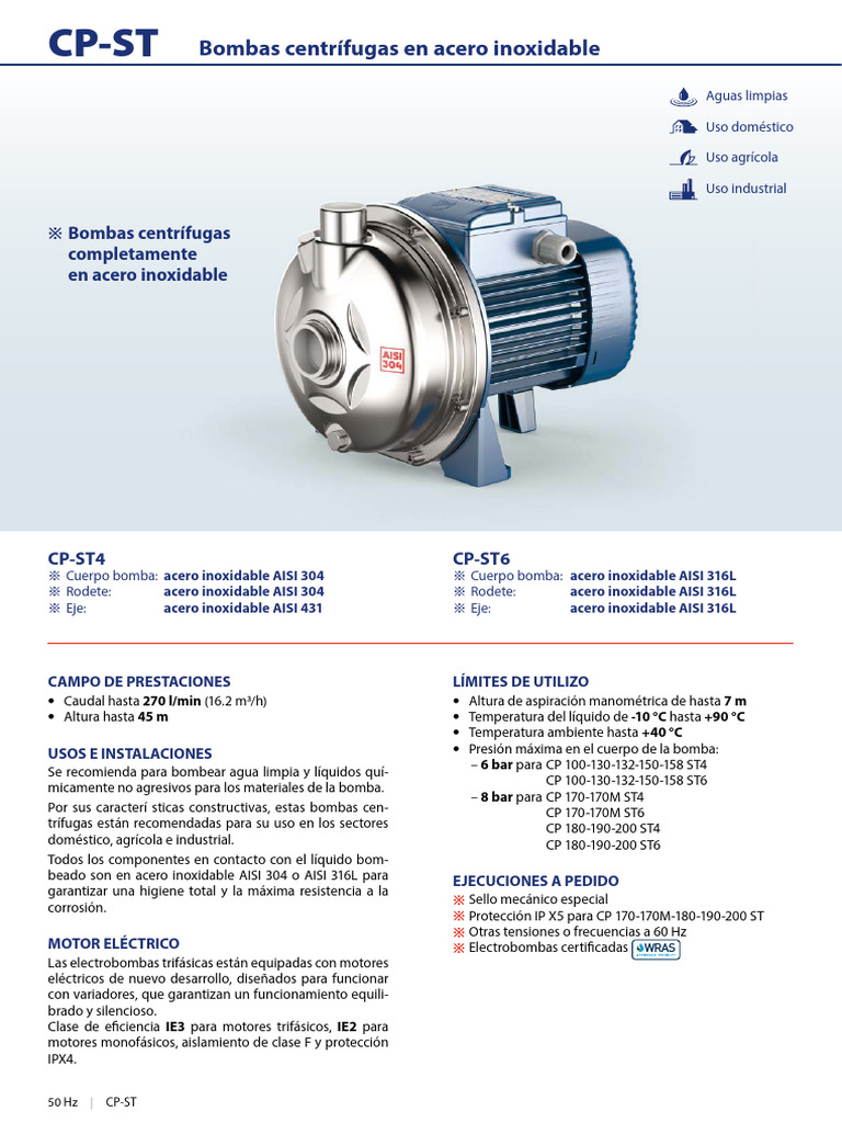 Manual Electrobombas Sumergible | PDF | Acero | Bomba