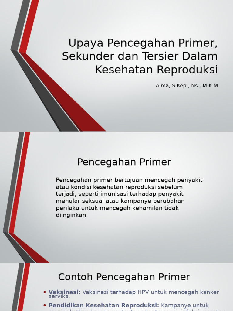 Upaya Pencegahan Primer, Sekunder Dan Tersier | PDF