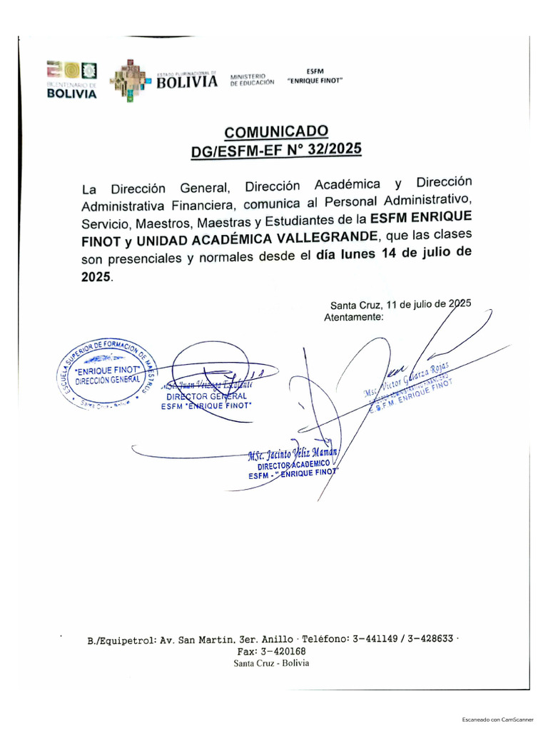 Comunicado Dg-Esfm-Ef #32-2025 | PDF