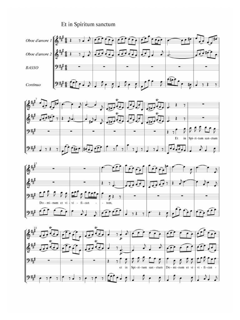 Bach - Messa in Bb - Et in Spiritum Sanctum | PDF