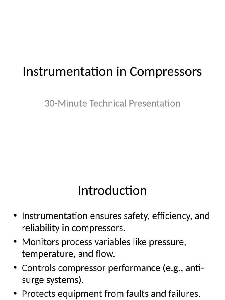 Instrumentation in Compressors Presentation | PDF | Instrumentation | Valve