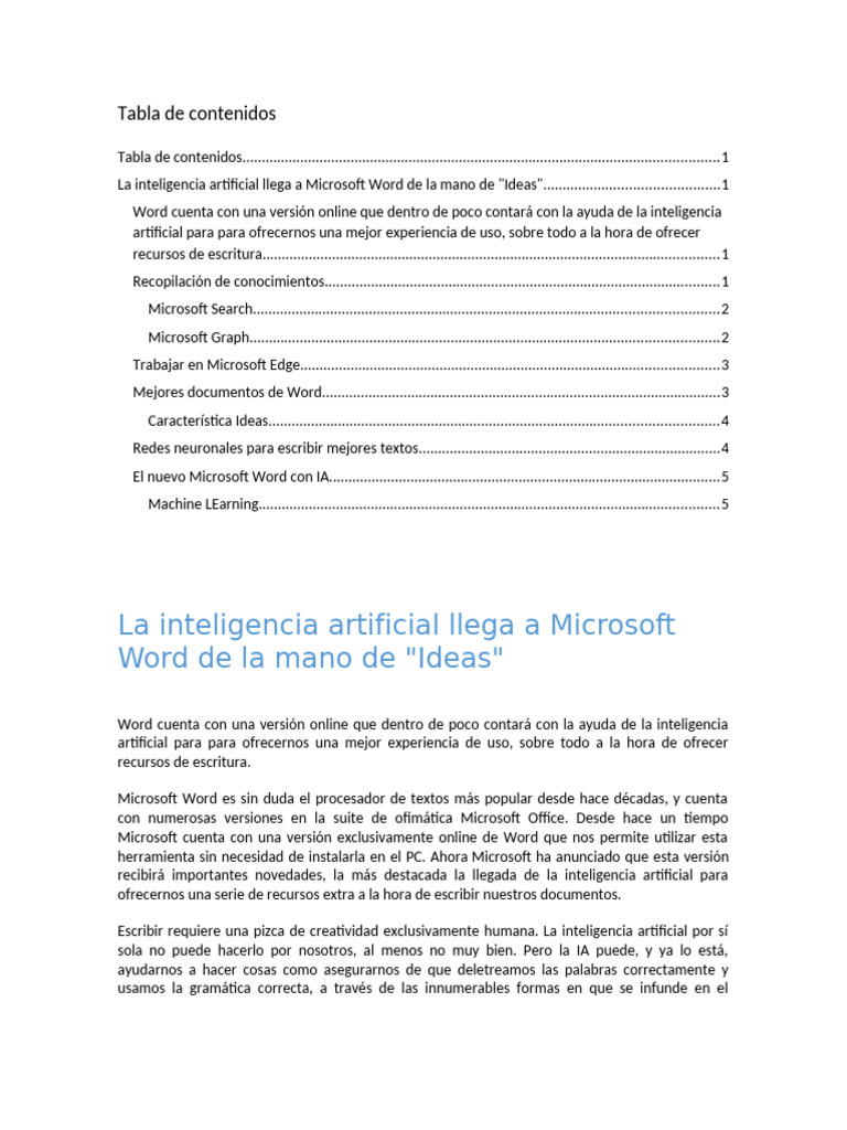 La IA Llega A Microsoft Word - Final | PDF | Microsoft | Inteligencia artificial