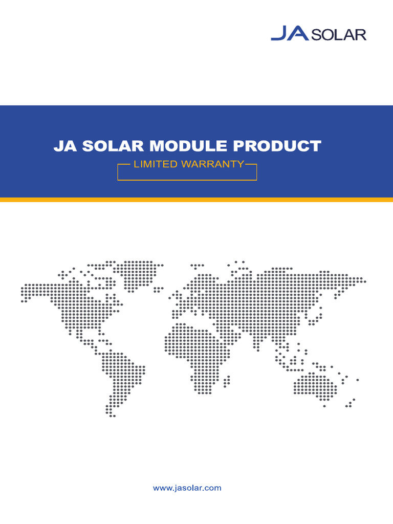 JA Solar Exhibit 1 Product Warranty | PDF