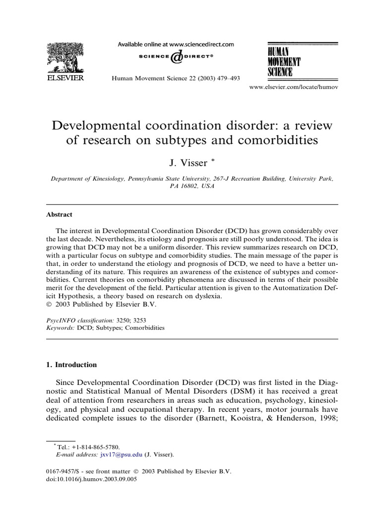 DCD Subtypes and Comorbidities Review | PDF | Attention Deficit ...