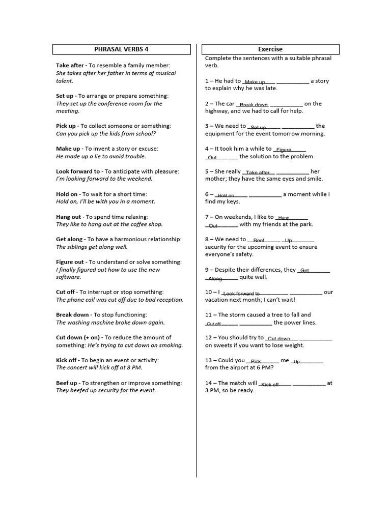 Phrasal Verbs 4 | PDF
