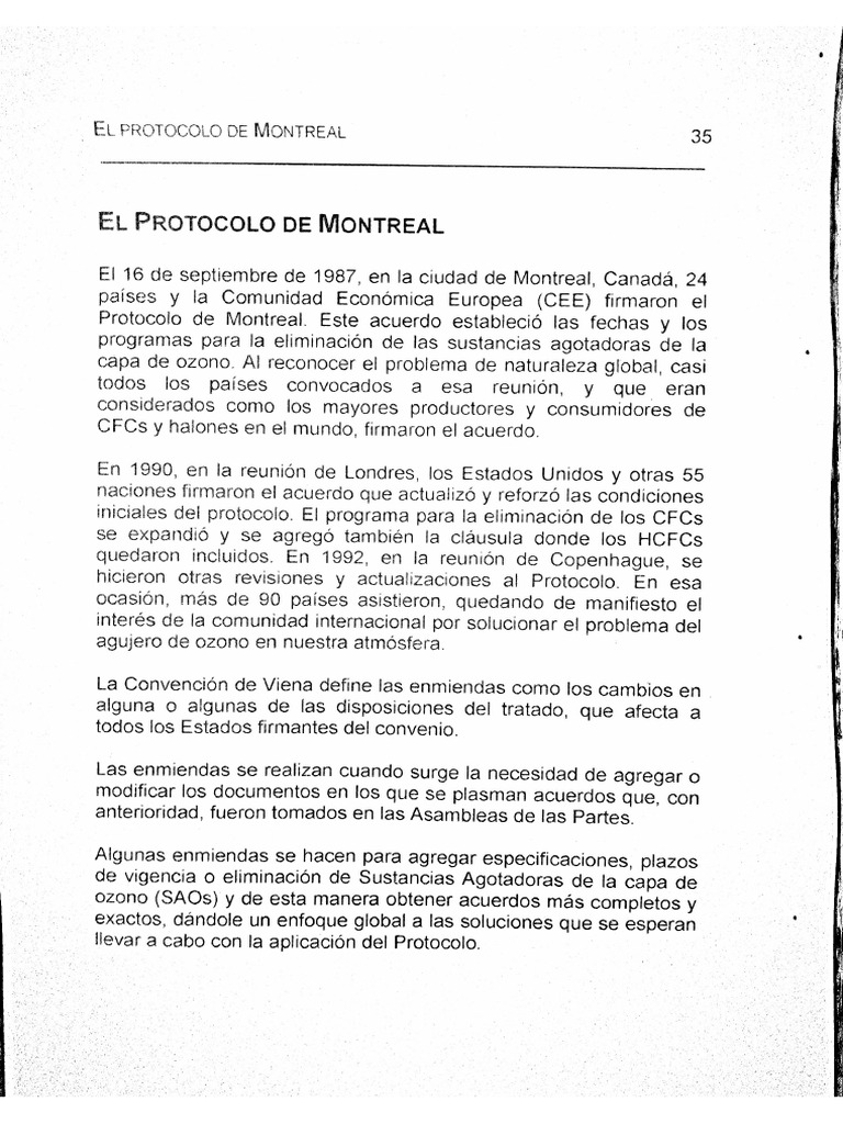 Conocimiento Sobre Protocolo Montreal | PDF