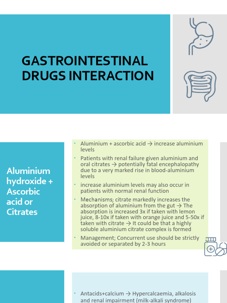 Gastrointestinal Drugs Interaction | PDF | Pharmacology | Drugs