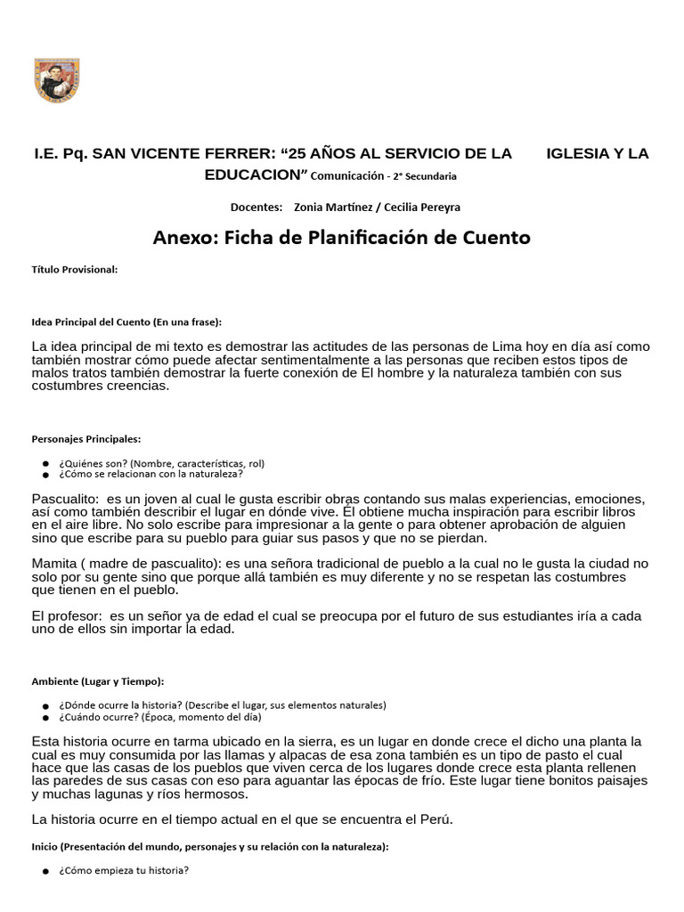 Ficha Escribe Tu Cuento - Docx 20250618 174954 0000 | PDF