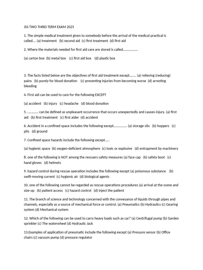 Jss Two Third Term Exam | PDF | Gear | Pump