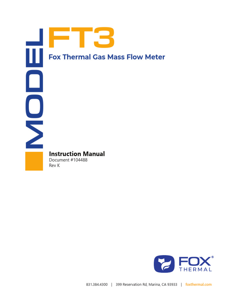 Ft3 Manual | PDF | Flow Measurement