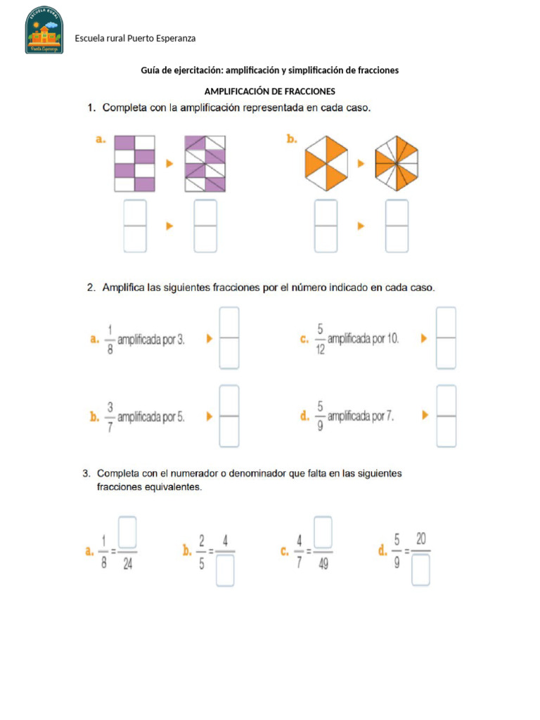 Amplificación y Simplificación de Fracciones | PDF