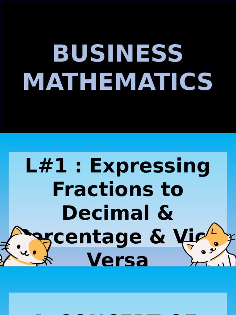 Business Math - L1 | PDF