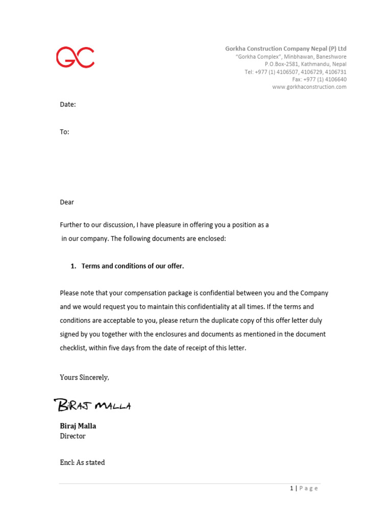 Employment Contract Sample | PDF | Employment | Sick Leave