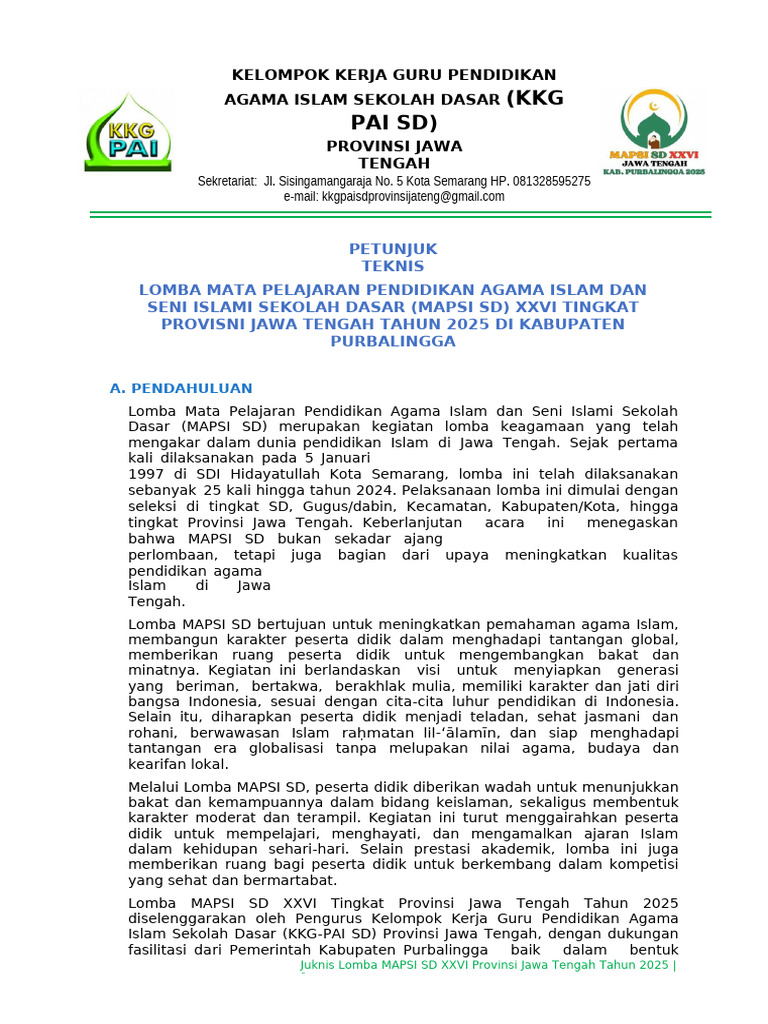 Juknis Khot Dan Kaligrafi | PDF