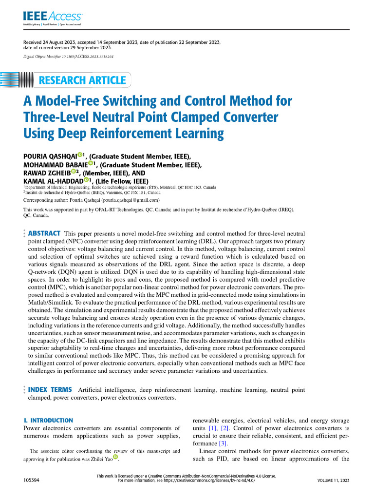 A Model-Free Switching and Control Method For Three-Level Neutral Point ...