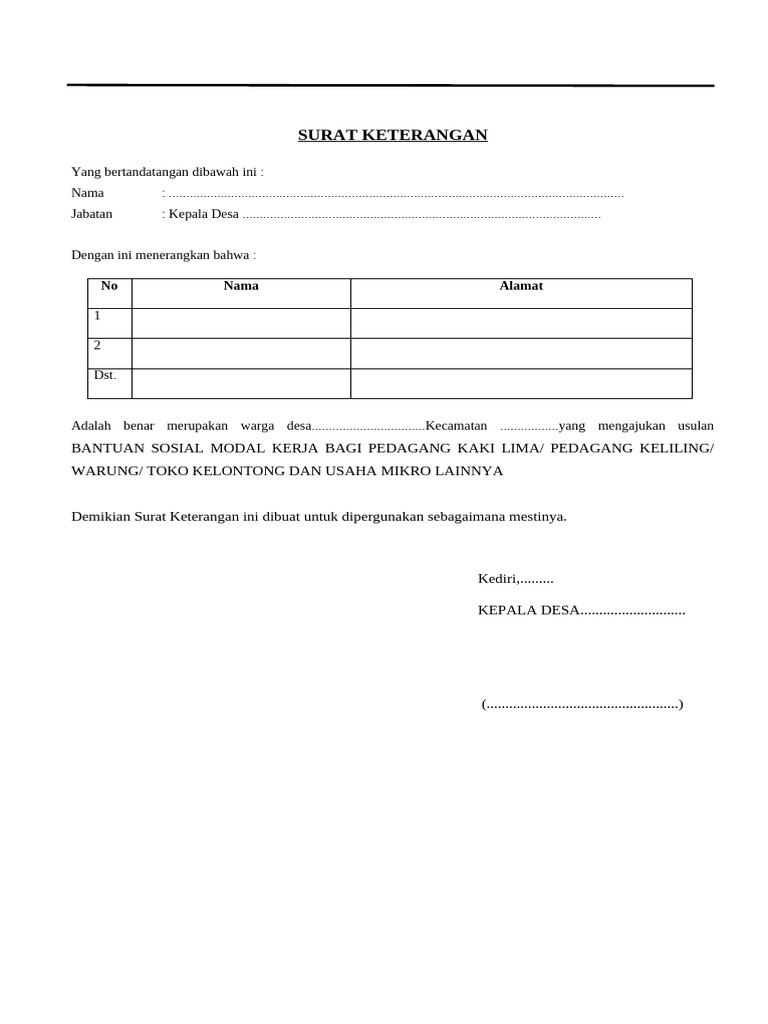 Form Lampiran Berkas Usulan PKL 2025 | PDF
