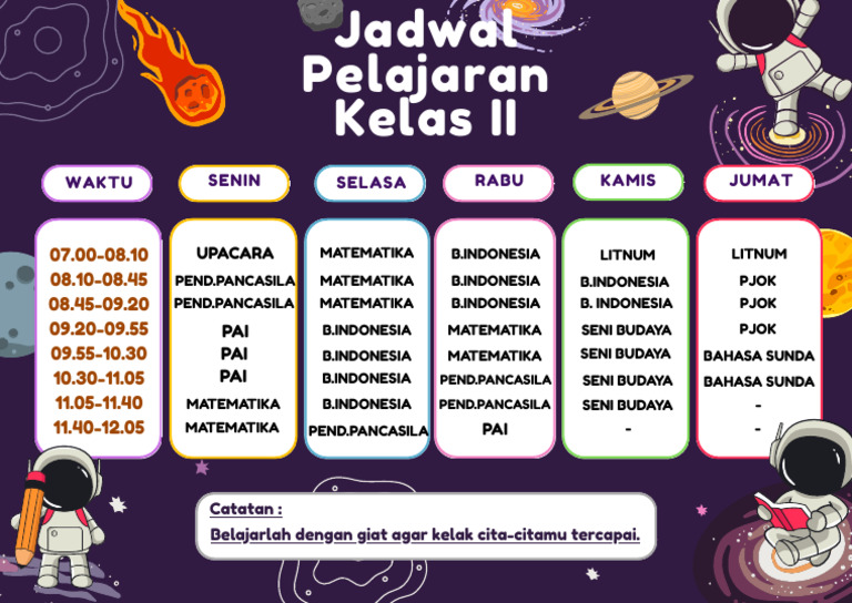 Jadwal Pelajaran Kelas 2.. | PDF