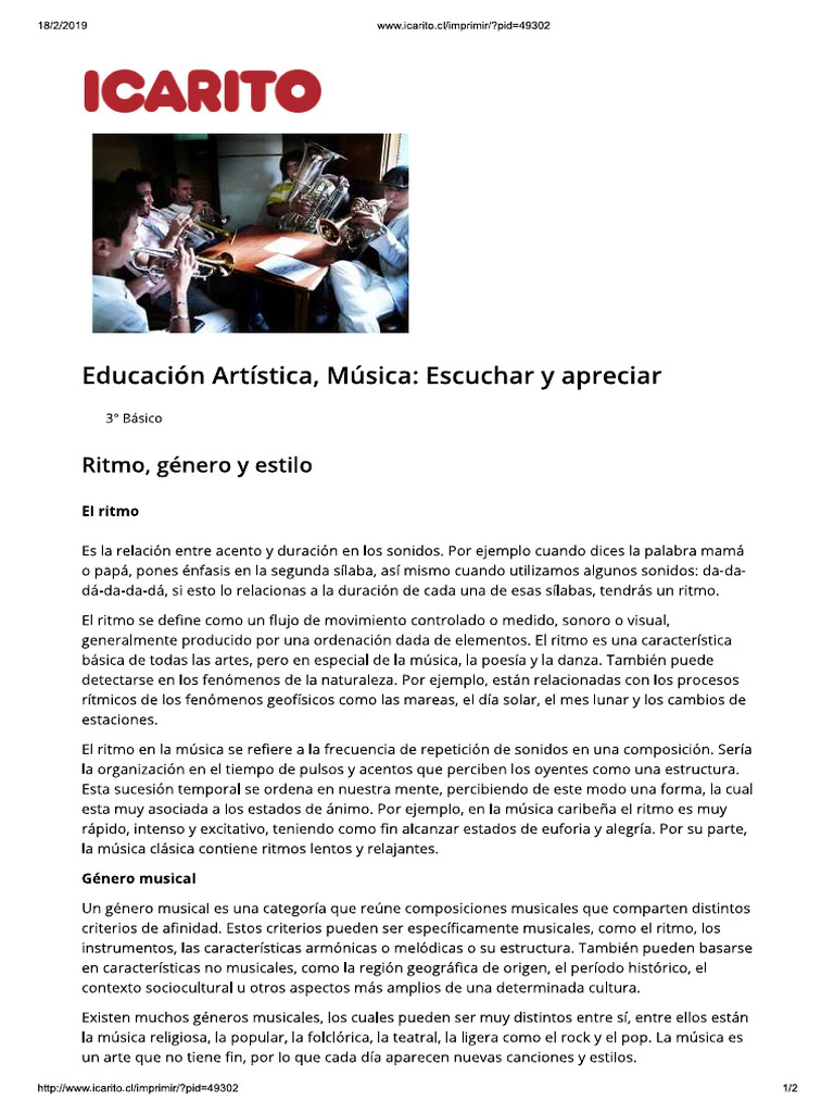 Ritmo y Género Musical | PDF