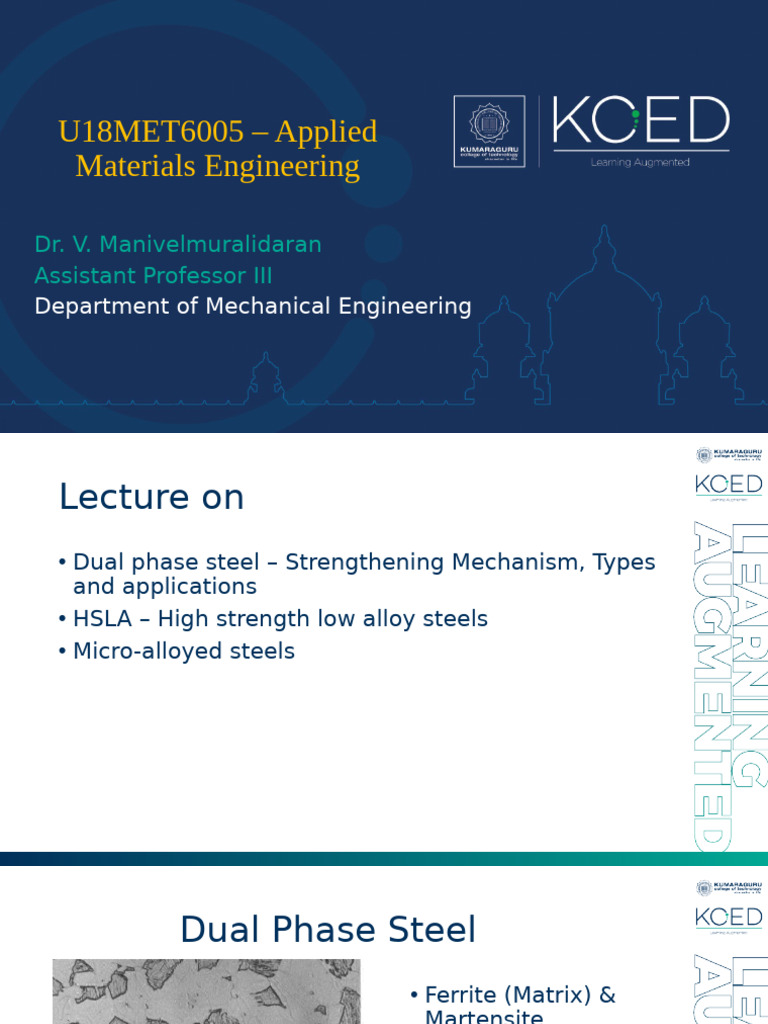 Dual Phase and HSLA Steel Overview | PDF | Steel | Materials