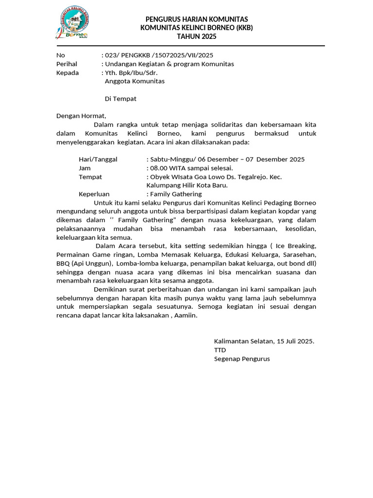 Undangan Family Gathering | PDF