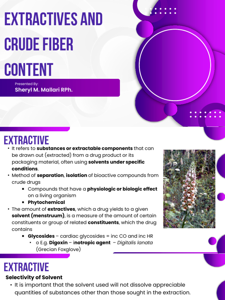 Extractives and Crude Fiber Analysis | PDF | Oil | Alkaloid