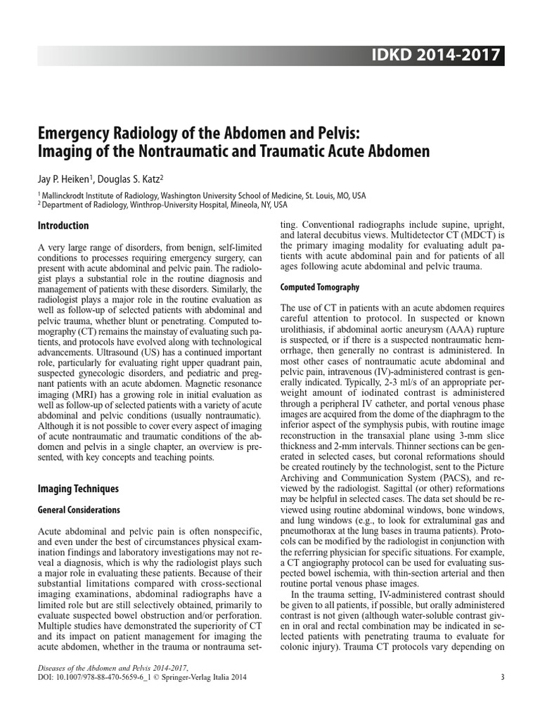 Emergency Radioloy of The Abdomen and Pelvis | PDF | Ct Scan | Radiology