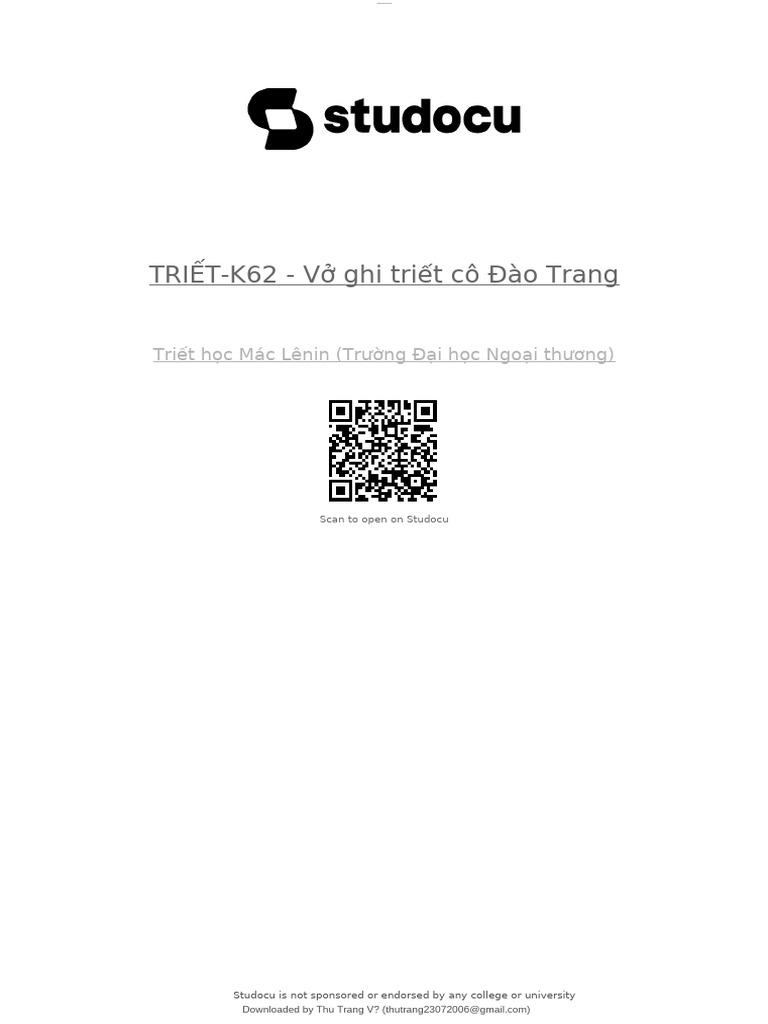 Triet k62 Vo Ghi Triet Co Dao Trang | PDF