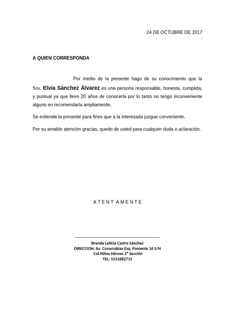 Carta de Reco M | PDF