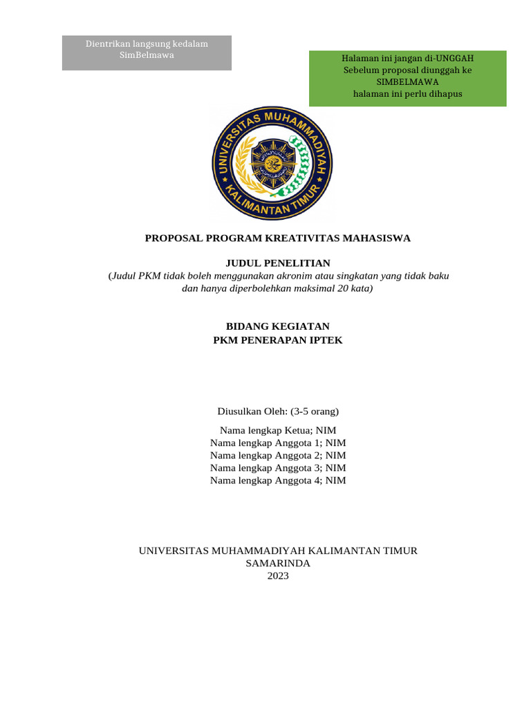 5.TEMPLATE-PROPOSAL-PKM-PI - Prodi TS | PDF