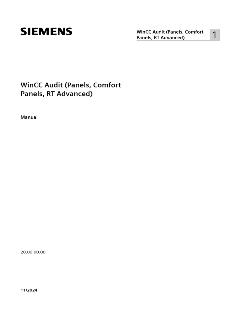 WinCC Audit (Panels, Comfort Panels, RT Advanced) - TIA Portal ...