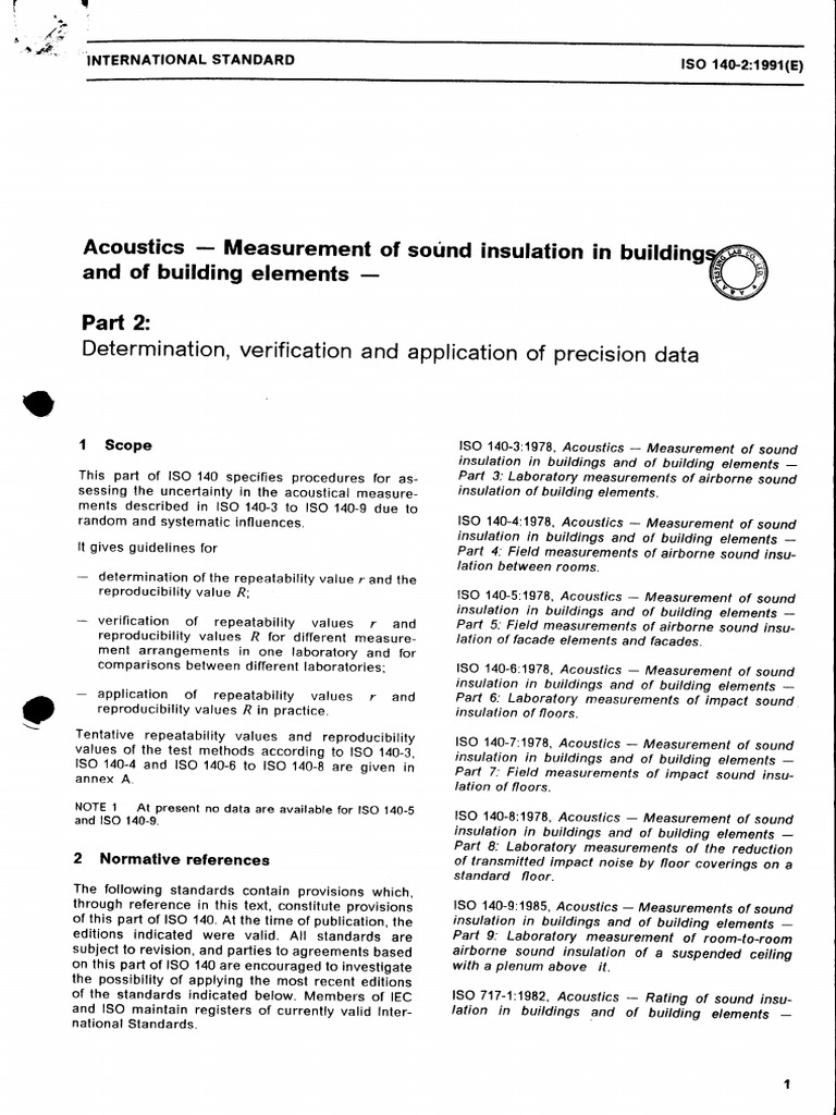 Iso 140 - 2-1991 | PDF