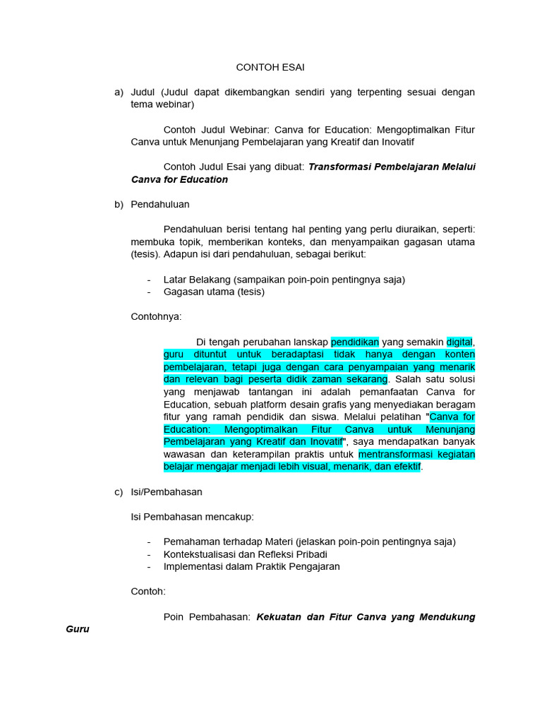 Contoh Esai | PDF
