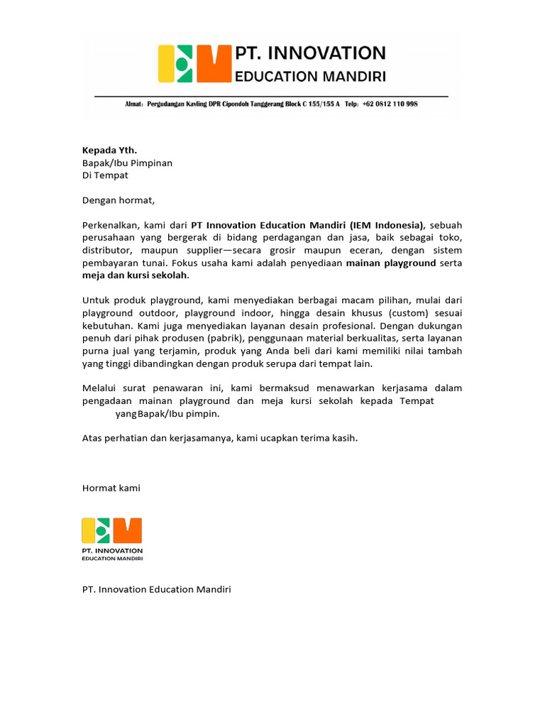 Proposal Penawaran Produk | PDF