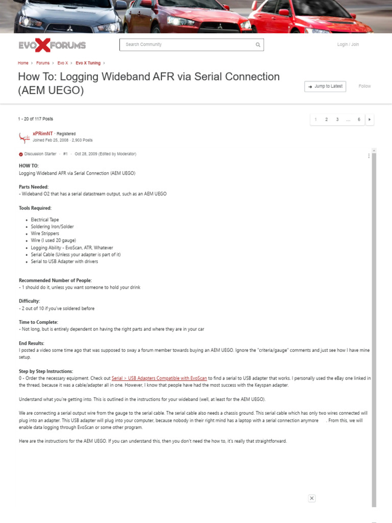 How To - Logging Wideband AFR Via Serial Connection (AEM UEGO ...