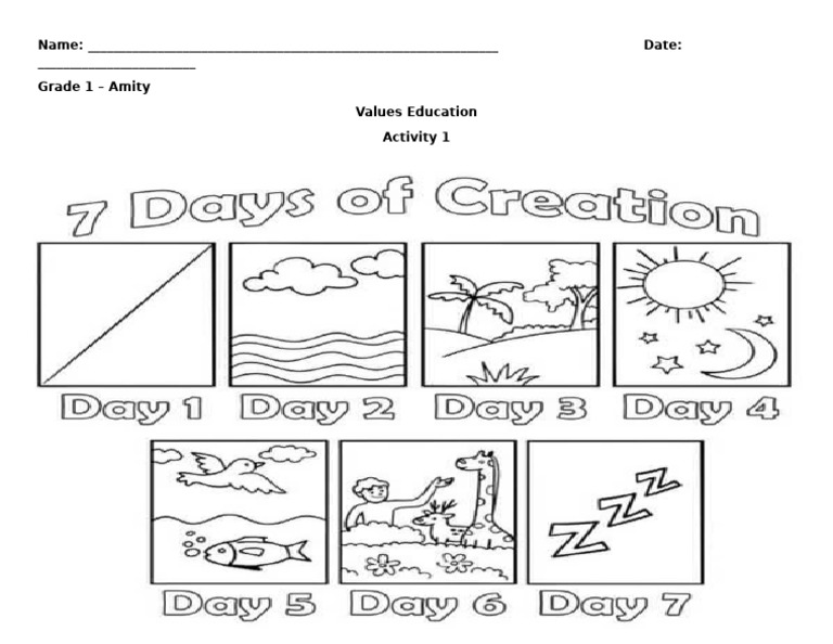 Grade 1 Values Education Activity | PDF